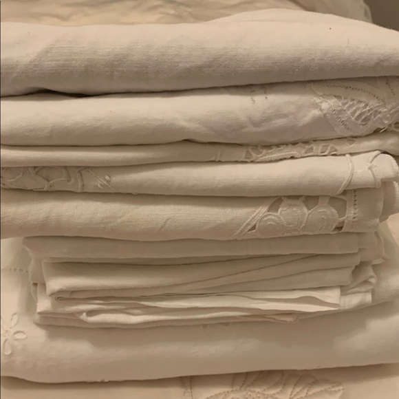 Vintage | Dining | Vintage White Textured Linens | Poshmark